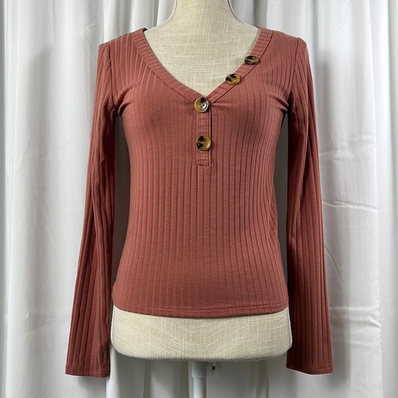 Poof Apparel | Tops | Poof Apparel M Rose Long Sleeve Crop Top | Poshmark
